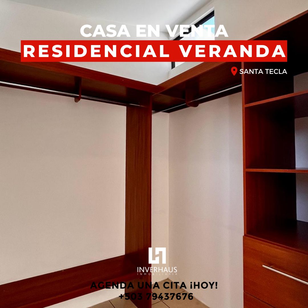 CASA EN VENTA EN RESIDENCIAL VERANDA SANTA TECLA